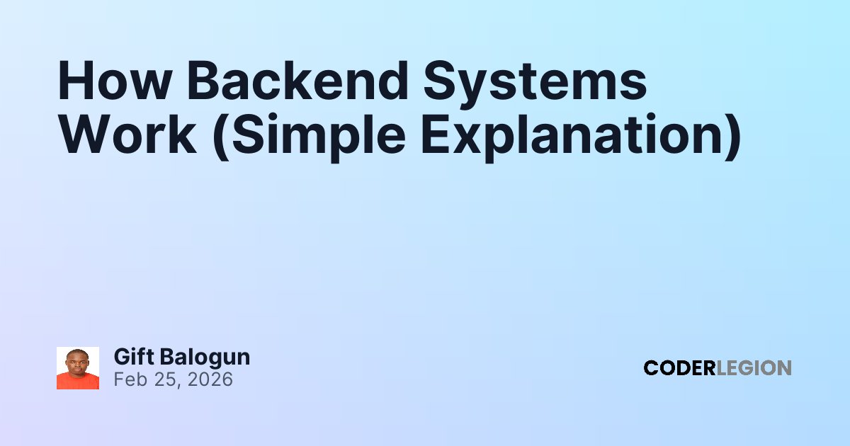 How Backend Systems Work (Simple Explanation) - Coder Legion