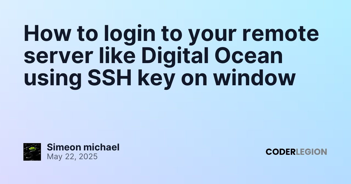 How to login to your remote server like Digital Ocean using SSH key on ...
