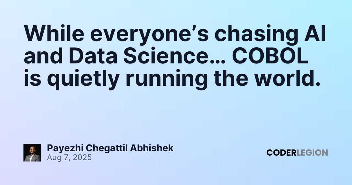 While everyone’s chasing AI and Data Science… COBOL is quietly running ...