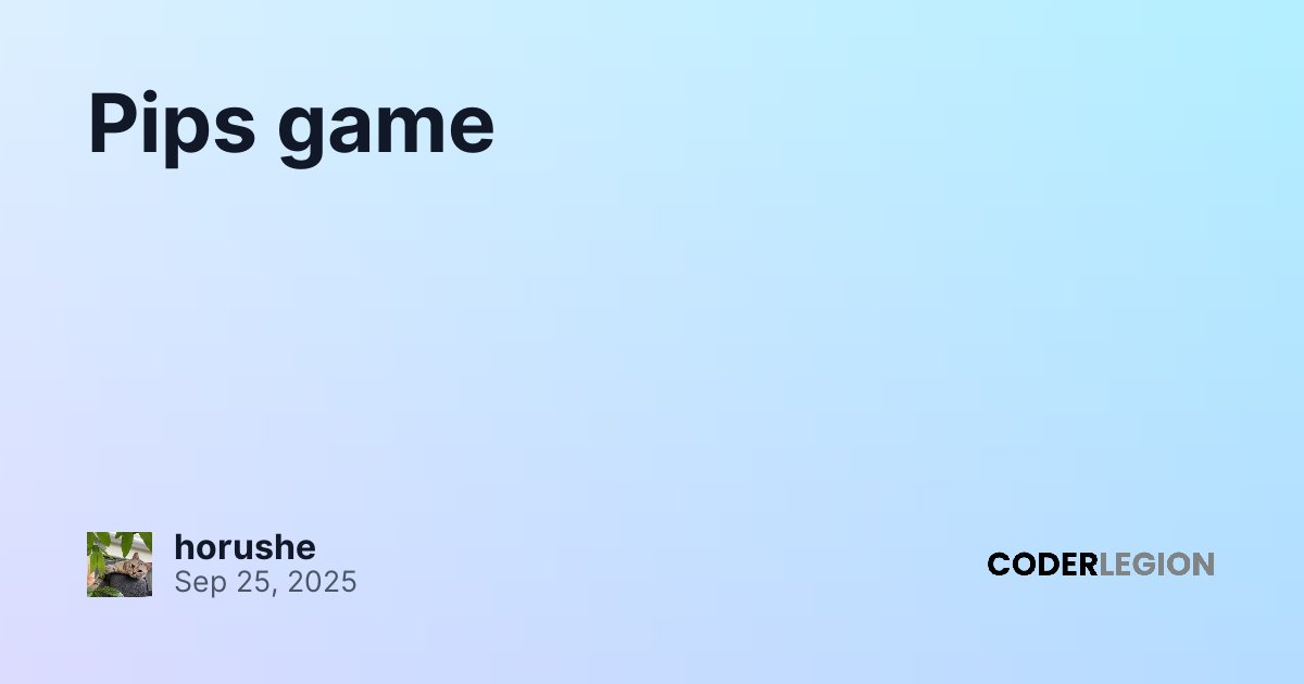 Pips game - Coder Legion