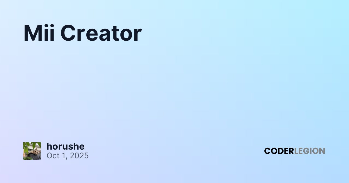 Mii Creator - Coder Legion