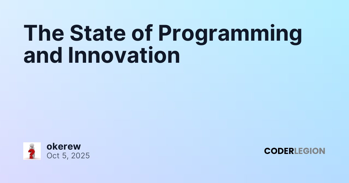 The State of Programming and Innovation - Coder Legion