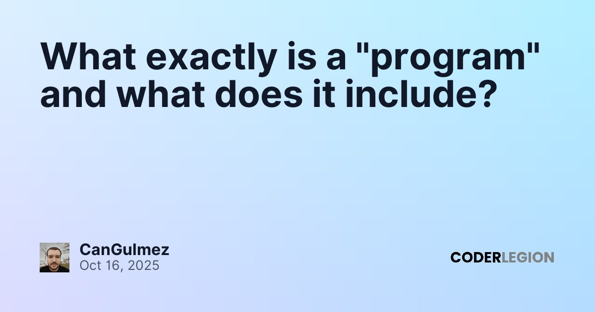 What exactly is a "program" and what does it include? - Coder Legion